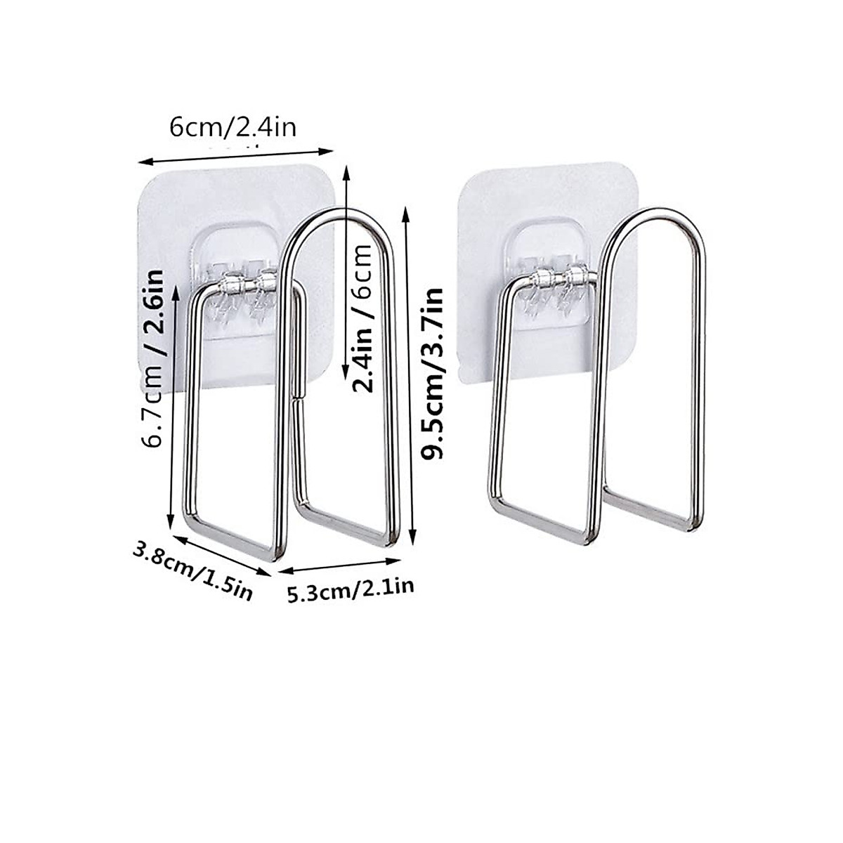 chenyesun 4 Pairs of Pot Lid Organizer, Stainless Steel Wall Mounted Lid Holder ,Adjustable Cabinet Door Self Adhesive Pan Lid Organizer Pot Hangers for Kitchen Wall Mount (Silver-1)