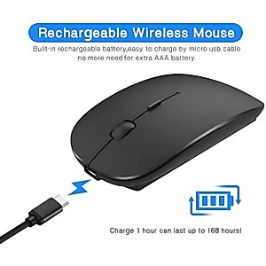 ZERU Bluetooth Mouse,Rechargeable Wireless Mouse for MacBook Pro/MacBook Air,Bluetooth Wireless Mouse for Laptop/PC/Mac/iPad pro/Computer
