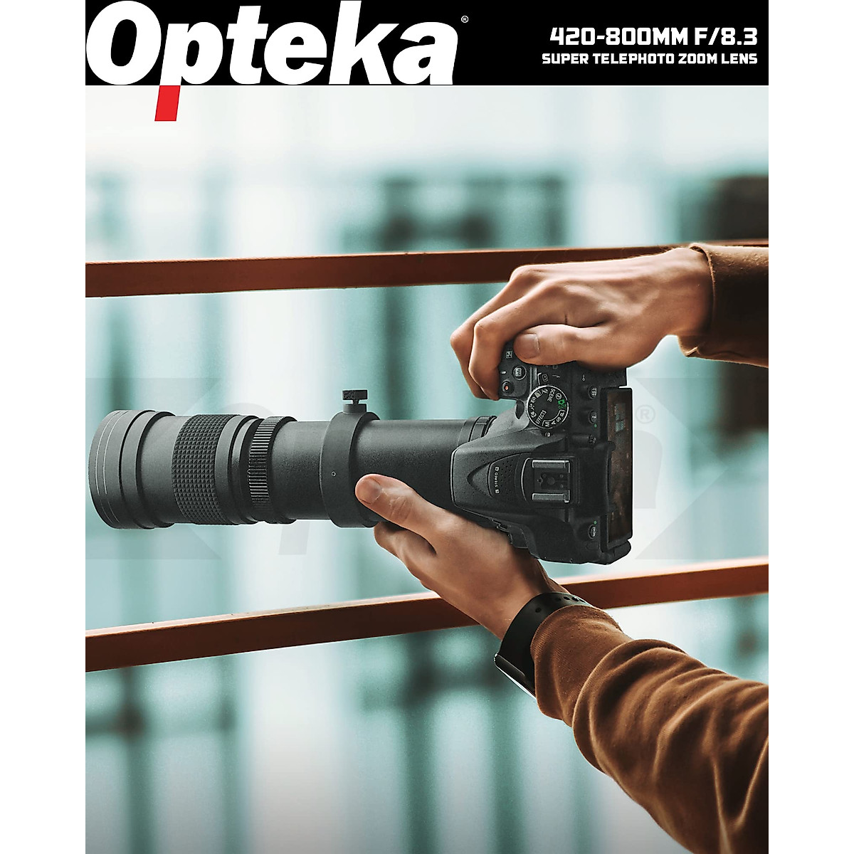 Opteka 420-800mm (w/ 2X- 840-1600mm) f/8.3 HD Telephoto Zoom Lens for Canon 90D, 80D, 77D, 70D, 60D, 50D, 7D, 6D, 5D, T7i, T7s, T7, T6s, T6i, T6, T5i, T5, T4i, T3i, SL3, SL2, SL1 Digital SLR Cameras