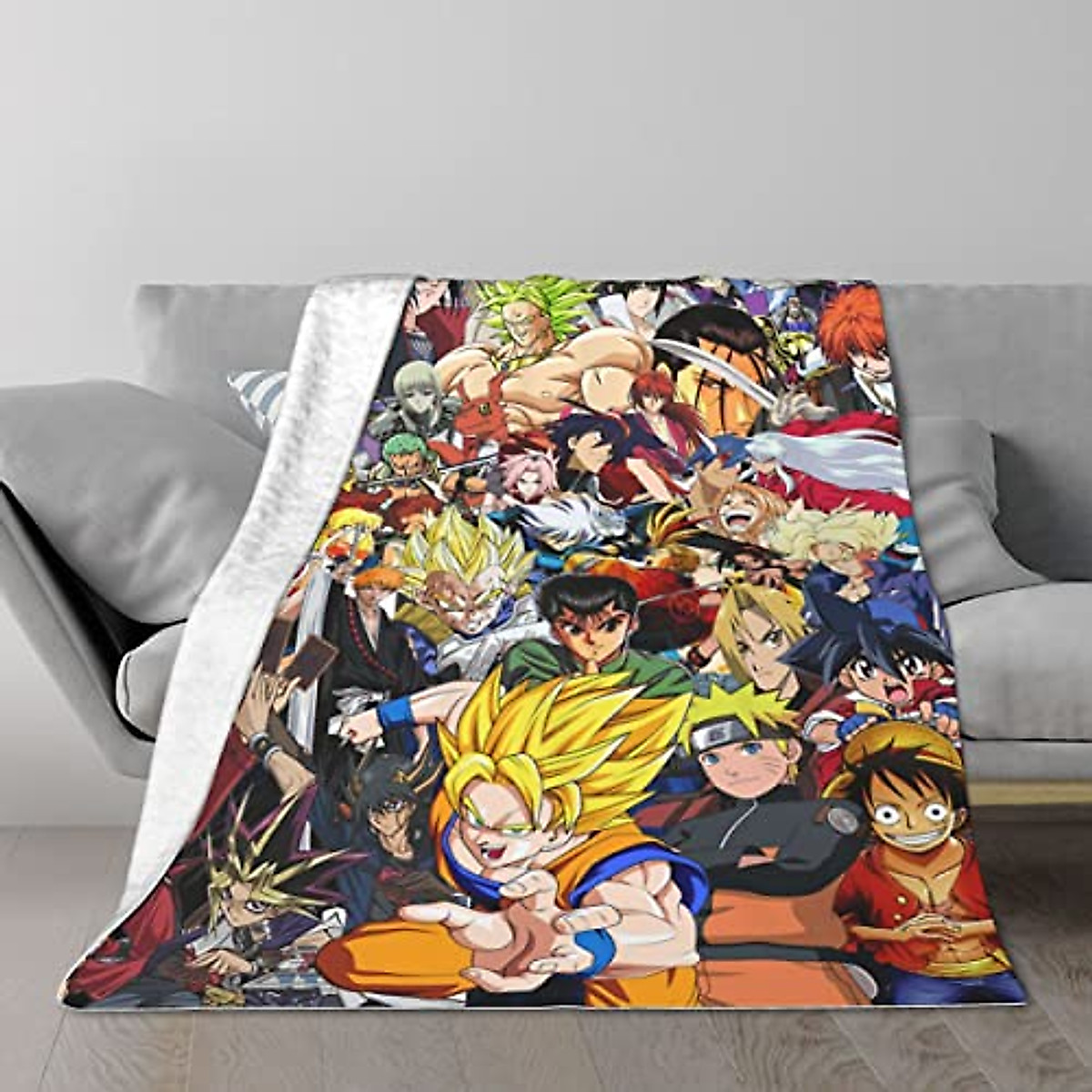 Anime Characters Soft Flannel Throw Blanket Cooling Summer Blanket Towel Blanket for Anime Gifts for Men 50"x40"