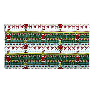 Kaufman How The Grinch Stole Christmas Stripes White Quilt Fabric By The Yard