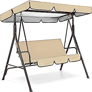XYQSBY Patio Swing Canopy Waterproof Top Cover Set, Courtland Swing Replacement Awning Canopy Cover/Seat Cover, Swing Chair Glider All Weather Protection Outdoor Garden Covers (Blue, 55.9×47.2×7.1in)