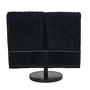 Debodda Modern Hand Towel Stand for Bathroom, Kitchen or Vanity, Height 13.78”, Free Standing Matte Black Countertop Rack with Balanced Base, Perfect Hand Towel Holder, Dual Washcloth Display