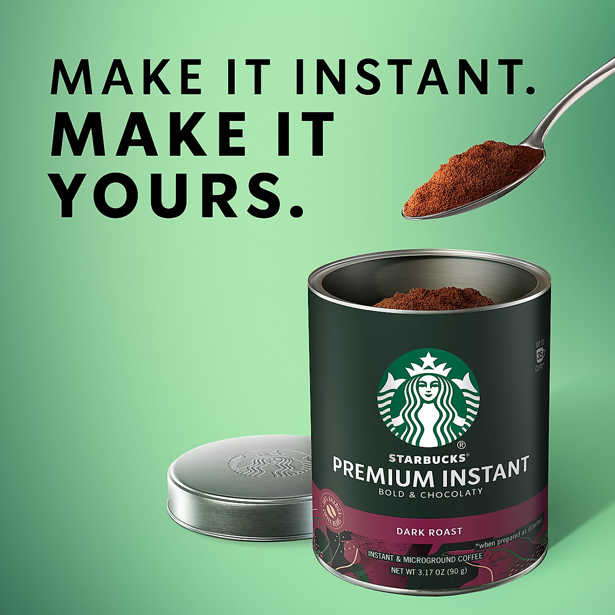 Starbucks Premium Instant Coffee — Dark Roast — 100% Arabica — 3 Tins (up to 120-cups total)