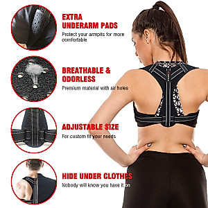 Posture Corrector for Women, Adjustable for Men, Effective Comfortable Best Brace for Posture under Clothes, Back Support Posture Brace for Shoulder and Back Pain Relief
