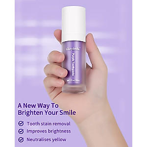 Dental Purple Toothpaste for Teeth Whitening, Tooth Stain Removal, Tooth Paint Booster for Brightness and Reduce Yellowing