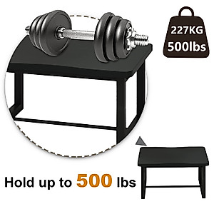 Itsst Wooden Step Stool with 500 Pounds, Wide Bed Step Stool for Adults，Black Wood Step Stool for Kitchen, Bedroom, Living Room, Bathroom