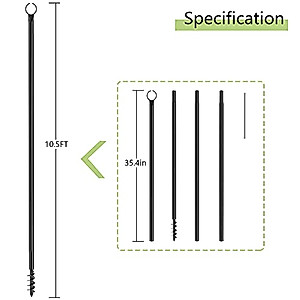 Danshinro String Light Poles, 10.5 FT Poles for Outdoor String Lights, Spiral Outdoor String Light Pole, 2 Pack String Light Poles for Outside, Adjustable String Light Pole for Backyard Patio Bistro