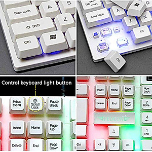 LexonElec T8 UK Layout Gaming Keyboard and Mouse Sets Rainbow Backlit Ergonomic Usb Gaming Keyboard