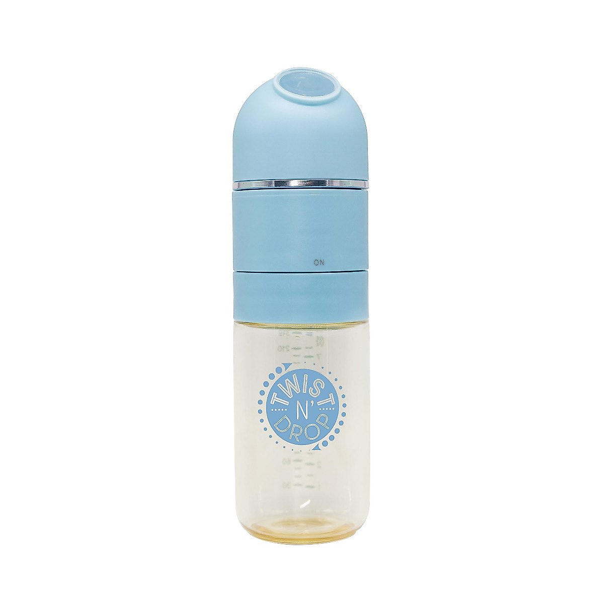 Twist N' Drop 8oz Anti-Colic Formula Mixing/Dispensing Baby Bottles BPA Free (Blue)