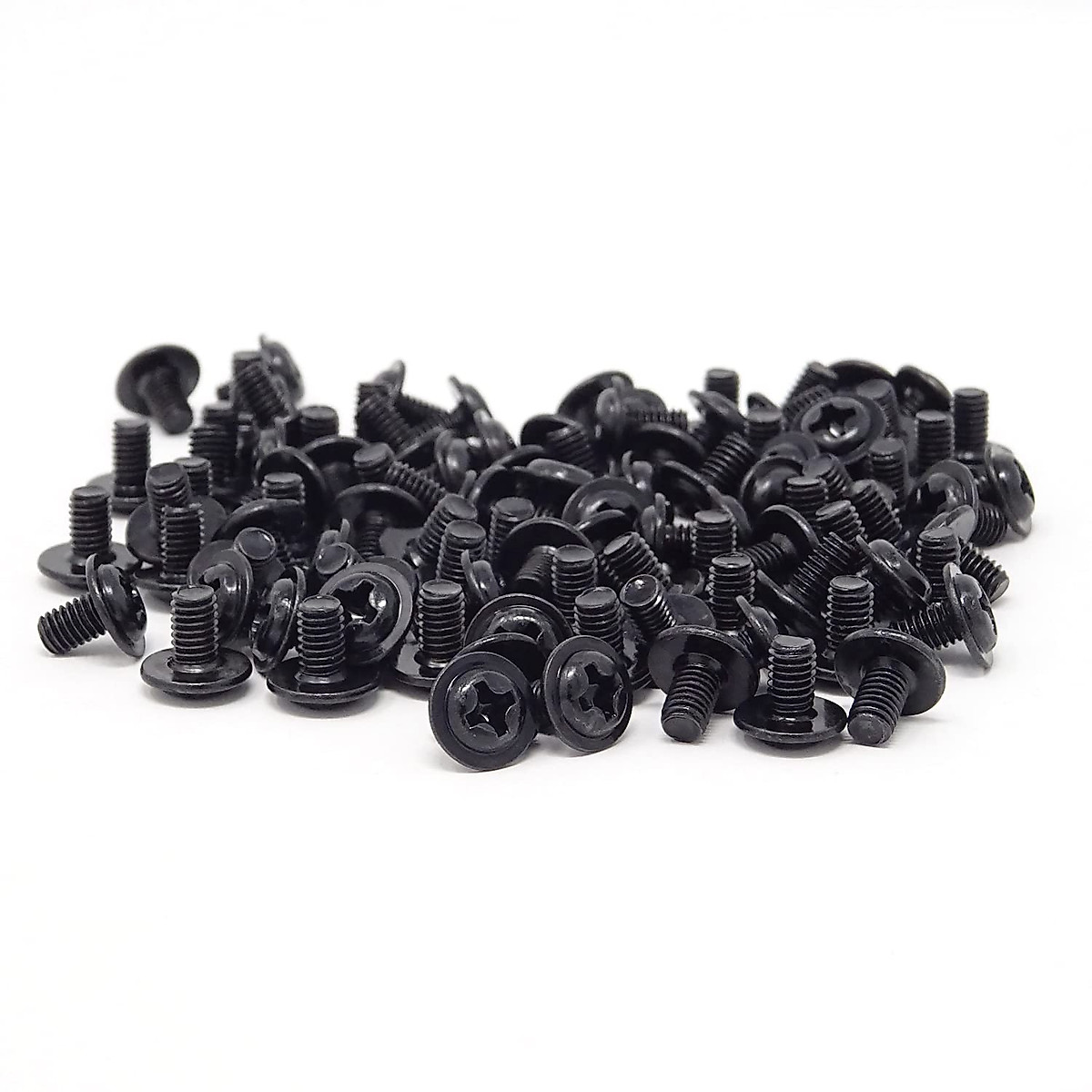 Honbay 100PCS M3x5 Round Head PC Mounting Computer Screws Computer Case Fixed Motherboard Screw (Black Zinc)