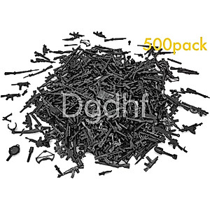 Dgdhf 500 Pieces Military Weapons Bricks Building Blocks Toy Custom Acccessories Designed for Army Mini Brick Figures