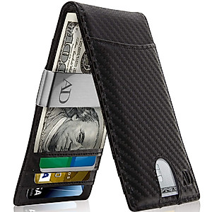 Access Denied Slim Money Clip Wallets For Men - Vegan Faux Leather Bifold Mens Wallet RFID Front Pocket Minimalist Credit Card Holder With Gift Box