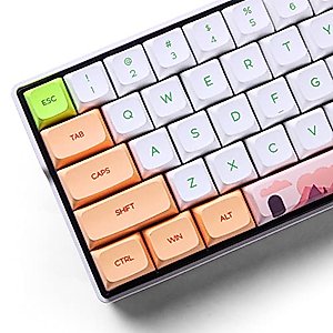 KEMOVE XDA Profile PBT Keycaps for 60% Percent Mechanical Gaming Keyboard, 70 Keys ANSI US Layout Maple Theme Keycaps Set (Keycaps only)