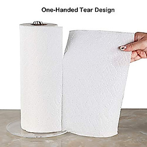 Paper Towel Holder Stand Roll Dispenser One-Handed Tear for Jumbo & Standard Paper Towel Rolls Clear Kitchen Countertops,Bars &Dining Tables