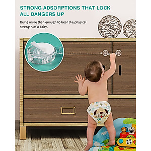 Cabinet Locks for Babies, Baby Proofing Safety Locks, 10 Pack DUOSI No Screws No Magnets Fridge Refrigerators Locks Baby Proofing Child Safety Cabinet Locks for Kitchen Cabinets and Drawers