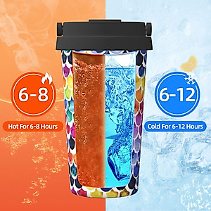 WANGXUEE Mermaid Fish Scale Print 500ml Stainless Steel Travel Tumbler Double Wall Vacuum Insulated Coffee Mug