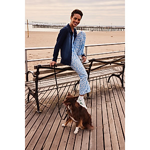 Hue Women's SleepWell Basic Printed Knit Performance Sleep Pajama Pant, Made with Temperature Regulating Technology, Bella Blue-Animal Shadow, X-Large