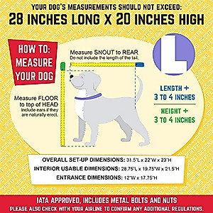 SportPet Designs Plastic Kennels Rolling Plastic Wire Door Travel Dog Crate- Large Kennel, Gray