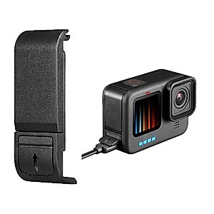 Nechkitter Replacement Side Door for GoPro Hero 10 Hero 9, Premium POM Plastic Removable Battery Case Cover Lid Type-C Charging Port Adapter Repair Part Camera Vlog Accessories with dust Plug