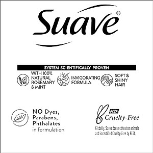Suave Professionals Invigorating Shampoo for Dry and Damaged Hair Rosemary and Mint Paraben free and Dye free Hair 28 fl oz