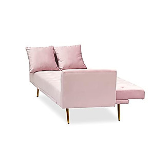 Tufted Upholstered Velvet Modern Futon Loveseat Sleeper Sofa Bed Convertible Couch Daybed,Folding Sofá Beds Recliner,Small Love Seat 2-Seat Couches with Toss Pillows&Metal Legs for Living Room