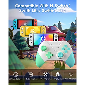 OLCLSS Switch Controller, Wireless Switch Pro Controller for Nintendo Switch/Switch Lite, Supports Gyro Axis, Turbo, NFC Amibo Function and Dual Vibration