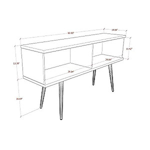 Manhattan Comfort Theodore Modern 2 Shelves Entryway and Dining Sideboard Cabinet, 62.99", Off White and Cinnamon