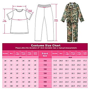 ReliBeauty Soldier Costume Army Camouflage Uniform,120