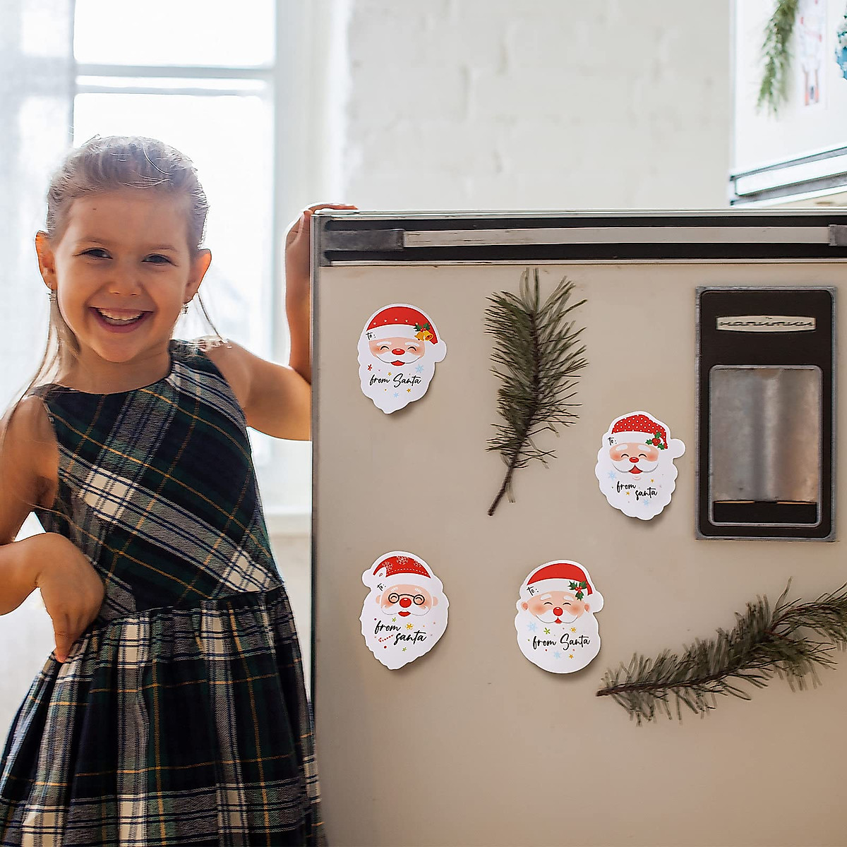 216 Sheets 'from Santa' Tag Stickers Christmas Santa Sticker Christmas Labels Stickers Name Tag Stickers Xmas Gifts Stickers for Holiday Festive Wrapping Party Favors