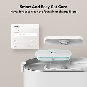 PETLIBRO App Monitoring Cat Water Fountain with Wireless Pump, 2.5L/84oz Dockstream Pet Water Fountain for Cats Inside, Automatic Cat Water Dispenser with 2.4GHz Wi-Fi, Smart Fountain, App Control