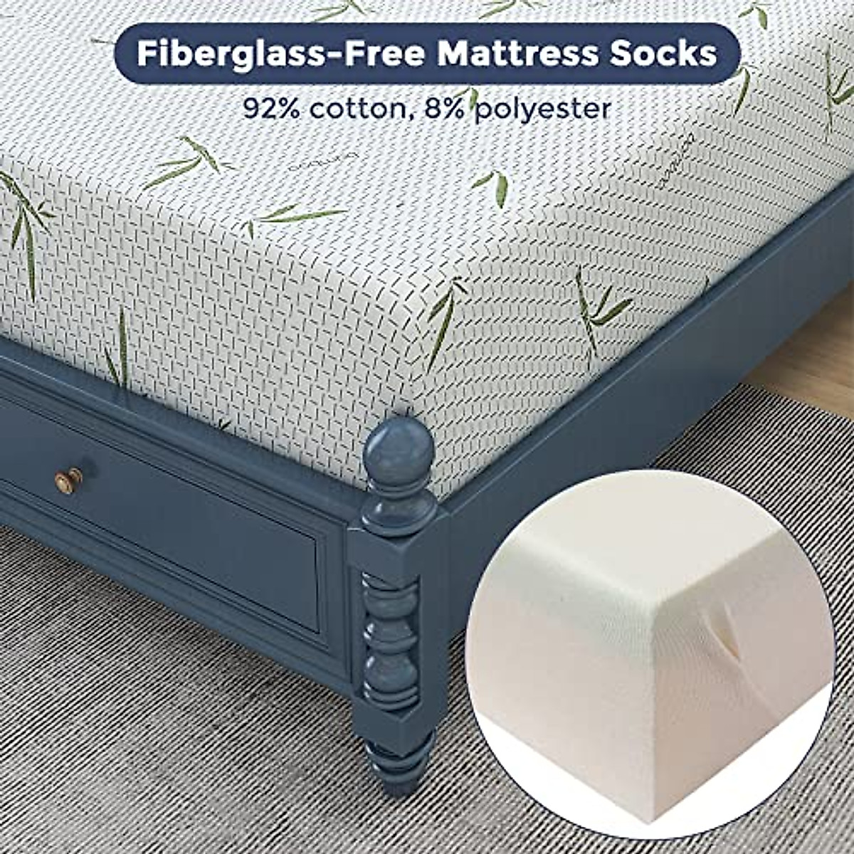 IULULU Queen Size Mattress in a Box, 8 Inch Gel Memory Foam Mattress with Bamboo Cover, Cooling Bed Mattress Made in USA, CertiPUR-US Certified,White