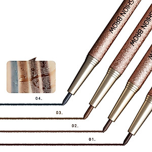 Waterproof Automatic Eyebrow Pencil Pen Kit For Perfect Eyebrow Quick Eyebrow Makeup With Eyebrow Brush Stencils Pencil Lead Tools