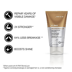 Joico K-PAK Reconstructor Deep-Penetrating Treatment | For Damaged Hair | Repair & Strengthen Strands | Rebuild & Fortify Damaged Hair | Improve Elasticity | With Keratin & Arginine | 5.1 Fl Oz