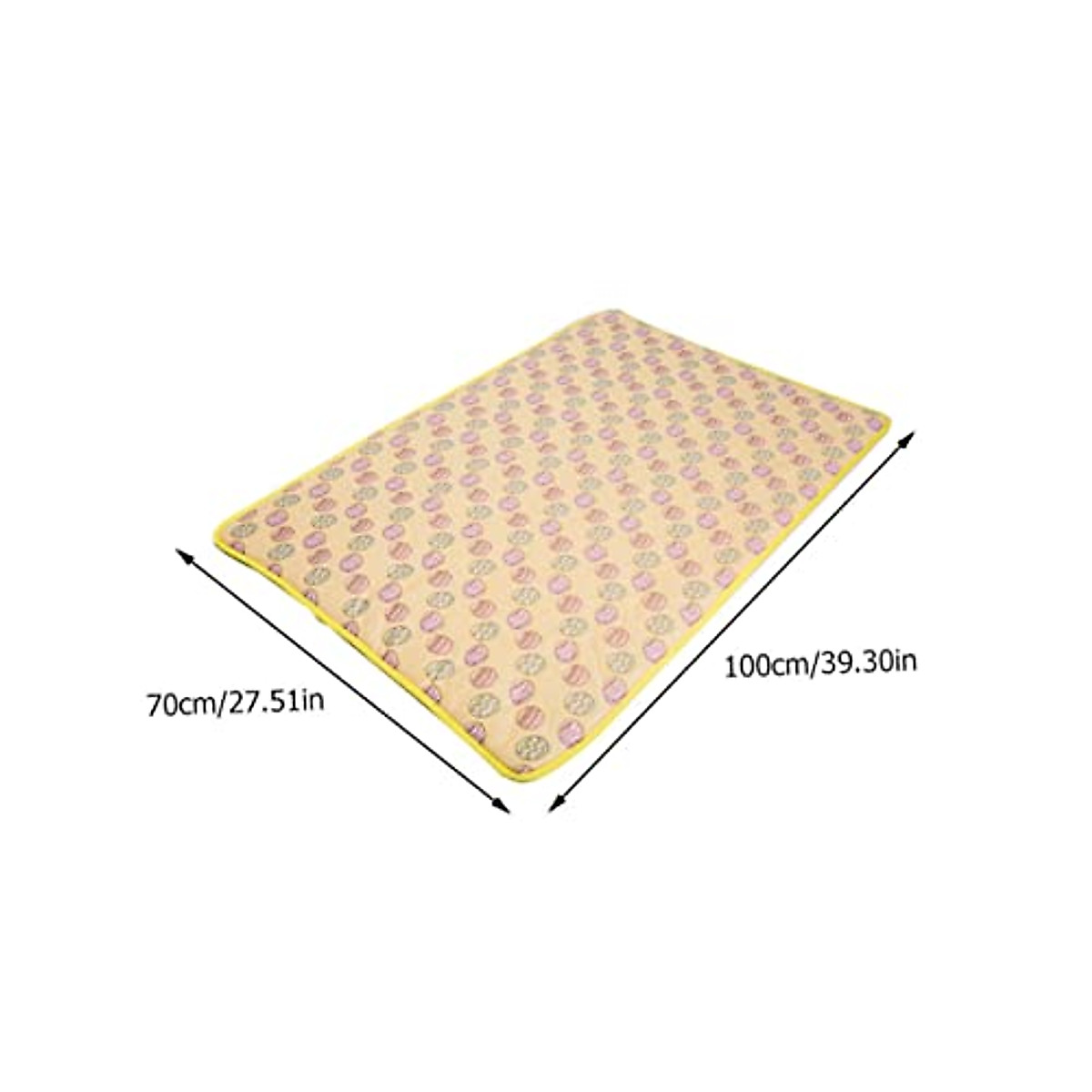 balacoo Silk Crate Breathable Travel Freeze Rest Portable Car Sleeping Puppy Self Yellow Dogs Pet Kitten Kennel Ice Seats House Cats Sofa Cooling Reusable and Mat S for Home Pad Washable