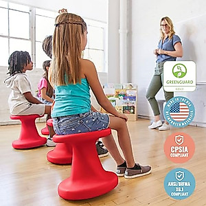 ECR4Kids Twist Wobble Stool, 14in Seat Height, Active Seating, Red
