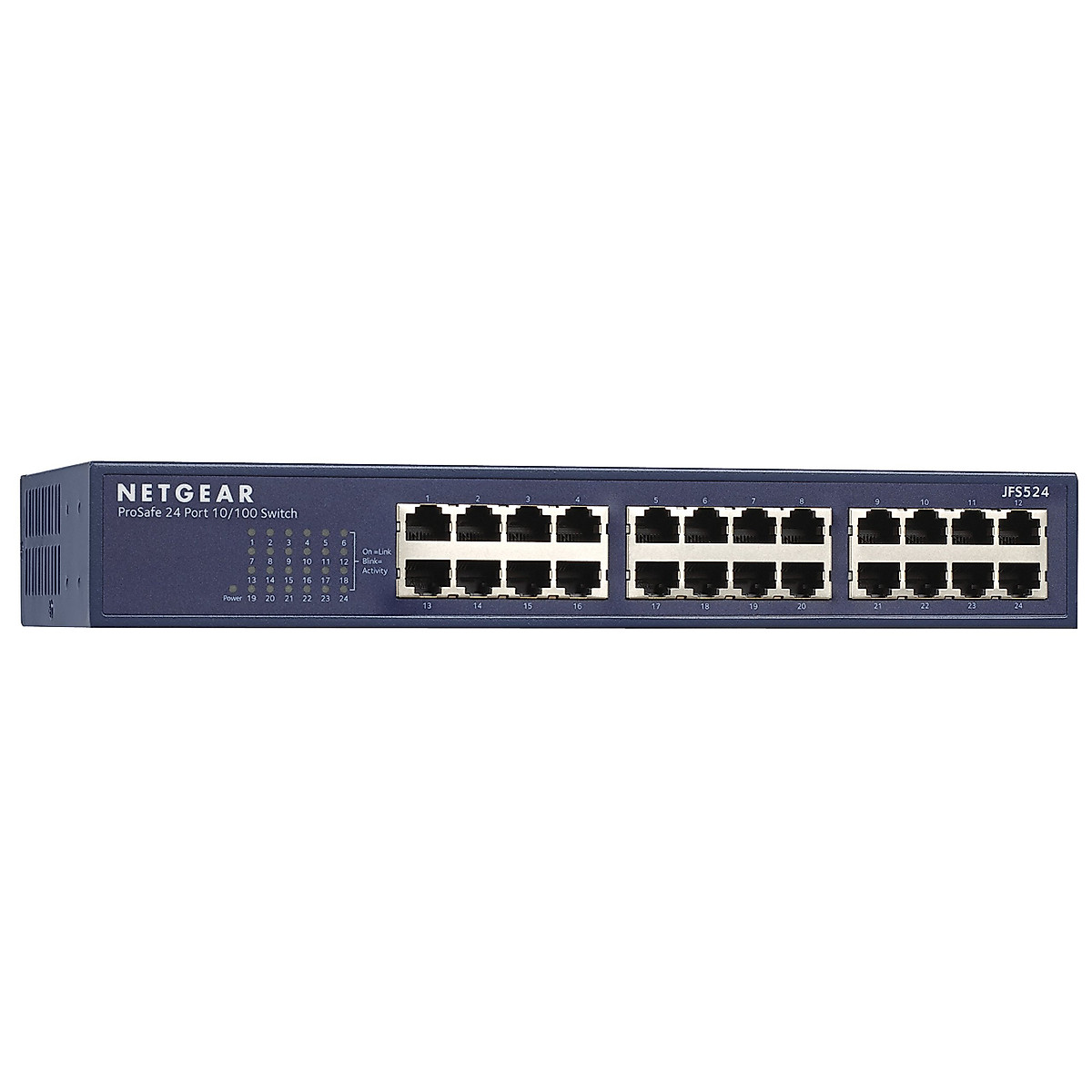 NETGEAR 24-Port Fast Ethernet 10/100 Unmanaged Switch (JFS524) - Desktop/Rackmount, and ProSAFE Limited Lifetime Protection