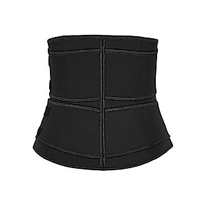 Hopgo Waist Trimmer for Women Weight Loss Waist Cincher Corset Sweat Girdle Workout tummy Slimming Belt XXL Black with Double Belt