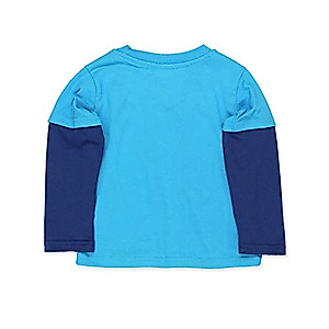 Sesame Street Elmo and Cookie Monster Boys Shirt for Infant and Toddlers Light Blue