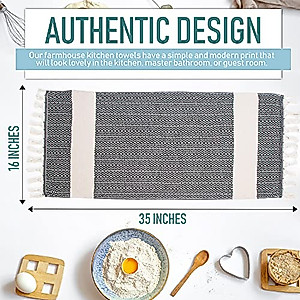 Rumi&Shams | Turkish Hand Towel for Bathroom | 2 pcs Bathroom Hand Towels | 100% Cotton Kitchen Hand Towels | 16x35 Boho Hand Towels | Black Hand Towels for Bathroom | Oeko-Tex Certified