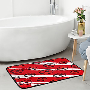 KOBLEN Red Football Kitchen Rugs Non Slip Washable Absorbent Kitchen Mats 20x39 inch Cushioned Anti Fatigue Kitchen Floor Mats for in Front of Sink