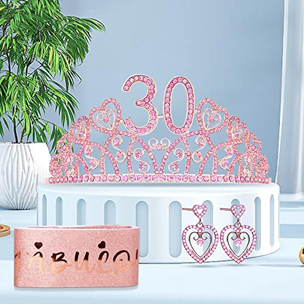 30th Birthday,30th Birthday Tiara and Sash,30 and Fabulous Sash,30th Bday Crown for Women,Gift for 30 Year Old Woman,30th Birthday Party Supplies,30th Birthday Decorations for Women,30th Bday Favor