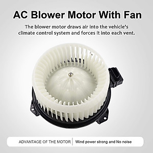 AC HVAC Blower Motor and Fan Assembly for 2009-2010 Pontiac Vibe, 2011-2016 Scion tC, 2008-2015 Scion xB, Toyota Corolla/Matrix/ RAV4 (w/Manual ONLY) Replaces 87103-02200 19184662A 700230
