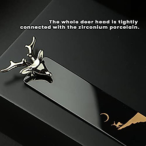 Bookmarks, Metal Deer Head Book Marks for Men Women Book Lovers, Graduation Gift for Christmas, Birthday Present, Teachers Appreciation, Valentines Day, School (Black)