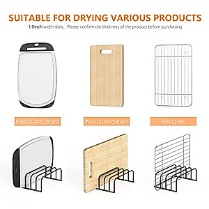 KORRTFID Cutting Board Storage Rack, Compact Cutting Board Organizer, Cutting Board Stand Holder, Bakeware, Cookie Sheets Organizer(1.0 Inch Width Slots)