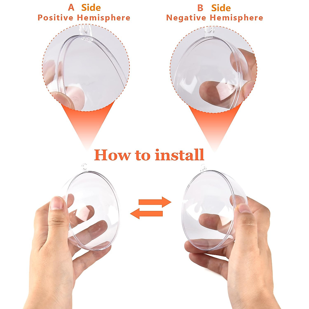 20 Pack Clear Christmas Ornaments, 2.36"/60mm Clear Plastic Fillable Ornaments Ball DIY Christmas Ornaments for Christmas Tree, Holiday, Wedding, Party, Home Décor Party(60MM/2.36")