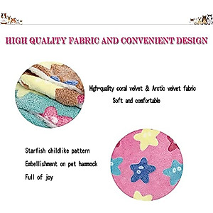 QeeHeng Small Animal Hanging Hammock,Small Pet Swinging Bed,Double-Layer Pet Cage Hammock for Ferret Rat Sugar Glider and Other Small Animals,Purple