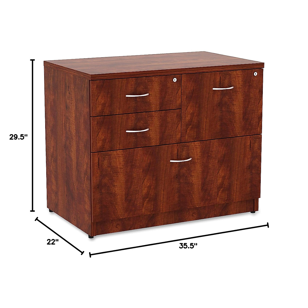 Lorell Prominence Lateral File, Cherry Laminate Top