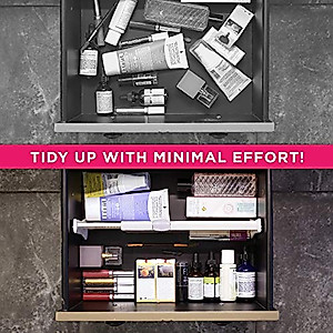 4 Drawer Dividers and Organizer, Organize Silverware and Utensils in Home Kitchen, Divider for Clothes in Bedroom Dresser, Designed to Not Snag Underwear and Bra Fabrics, Bathroom Storage Organizers