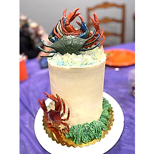 Gemini&Genius 2Pcs Crabs Marine Animal World Sea Animal Action Figure Ocean Model Toy Educational, Role Play, Cake Toppers, Swimming Toys, Bath Toys, Christmas Stocking Stuffers for Kids